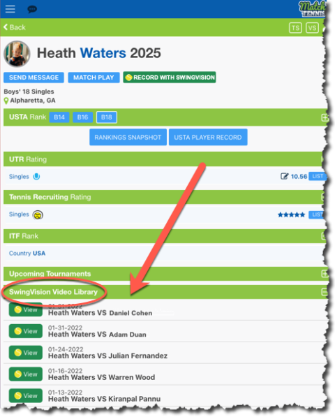 How To Use SwingVision Within Match Tennis App | Match! Tennis
